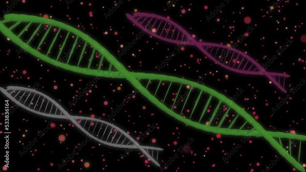 DNA string, chain of chromosome banner. Science technology, background ...