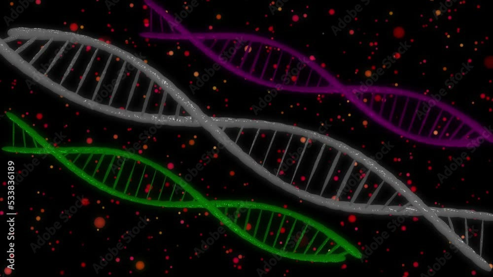 DNA string, chain of chromosome banner. Science technology, background ...