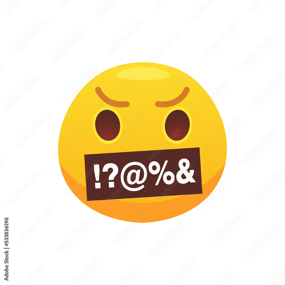 Face wicked emoji flat icon for web design. Cartoon yellow emotion ...