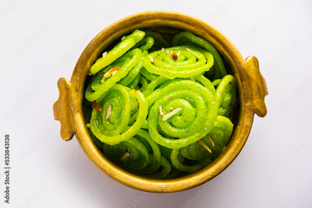 Foto de Green Jalebi mithai or sweet from India, a Twist to a ...