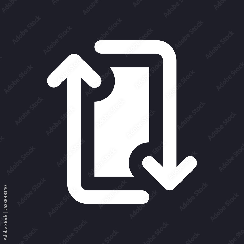 Repeat dark mode glyph ui icon. Update messenger app. Repetition of ...