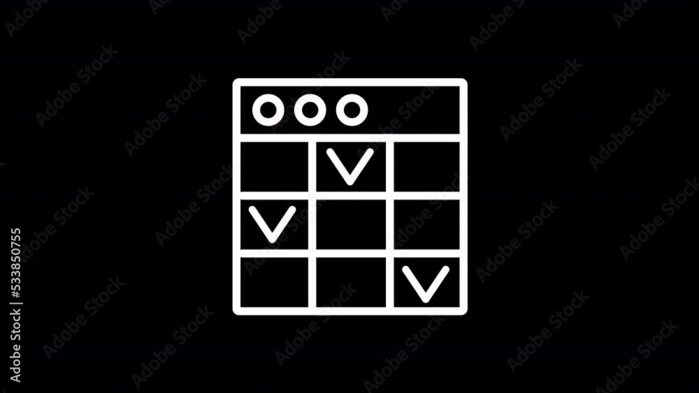 Animated schedule white linear icon. Prioritize work and goals. Tasks ...