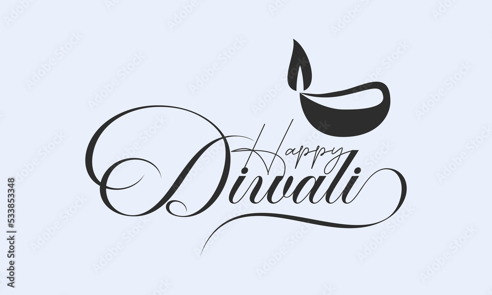 Happy Diwali/Deepavali Calligraphy letter design concept. Festival ...
