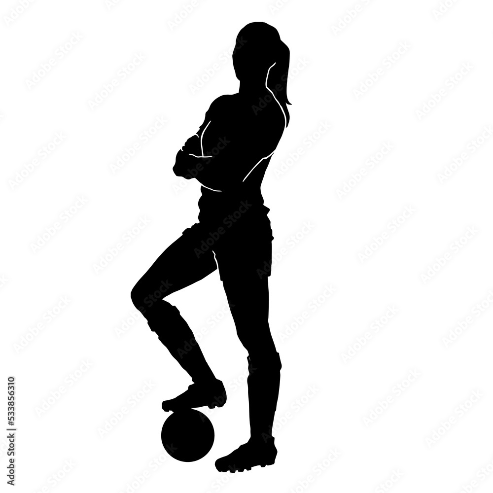 Female Soccer Players Silhouette