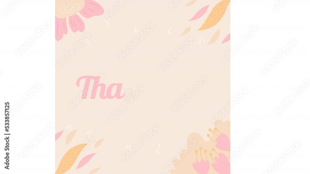 Animated warm appreciation e card. Deep gratitude. Looped flat colorful ...