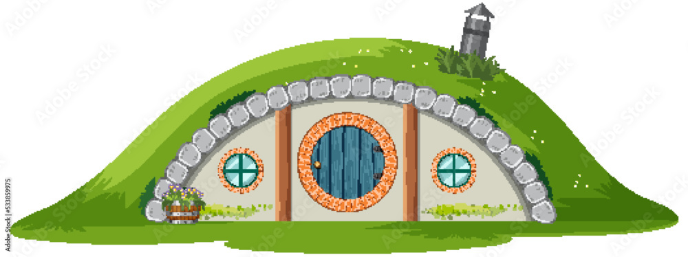Hobbit house isolated on white background Stock Vector | Adobe Stock