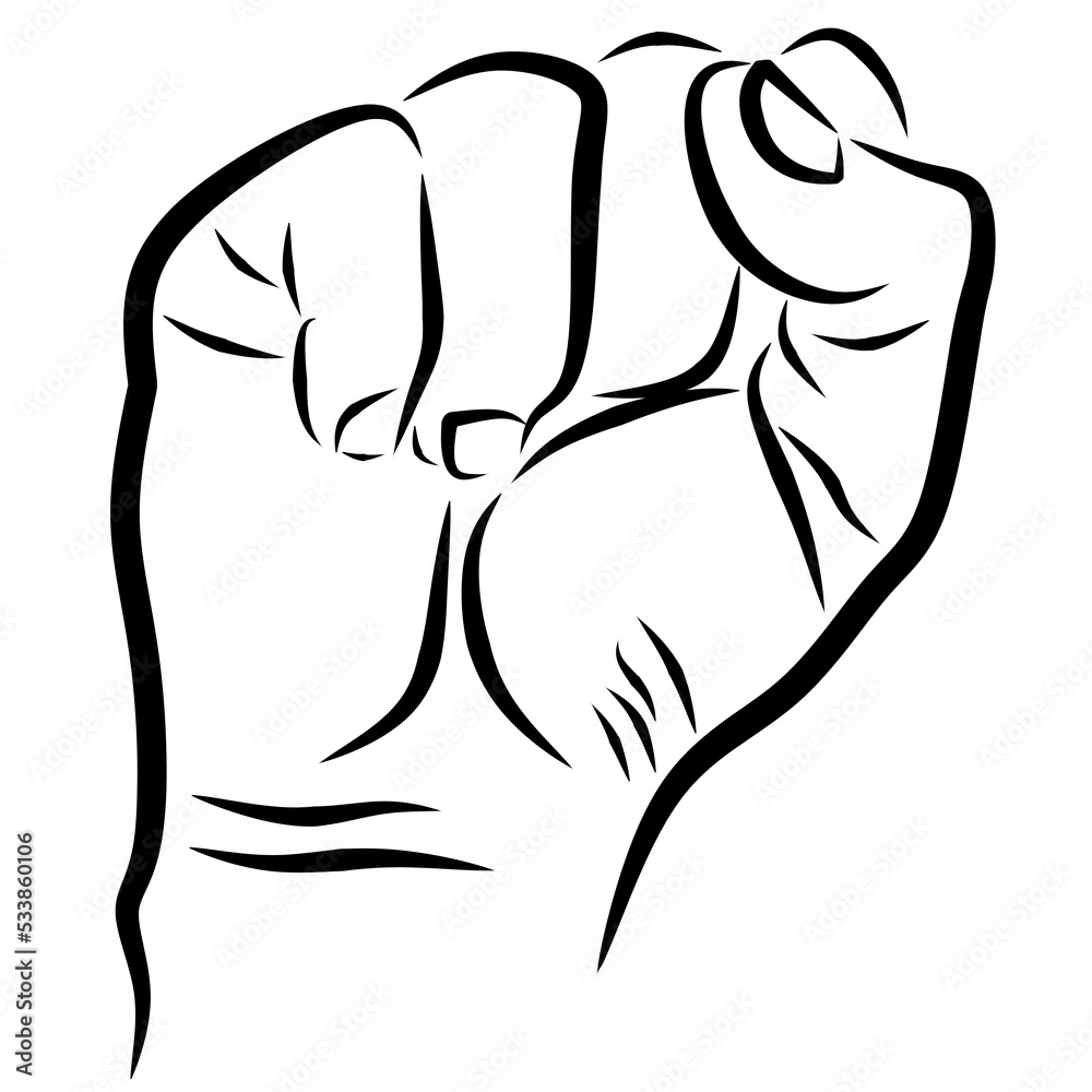 fist line art vector drawing Stock Vector | Adobe Stock