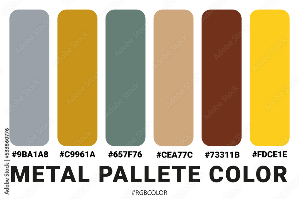 A Collection of Accurately Metal Color Palettes with Codes, Perfect for ...