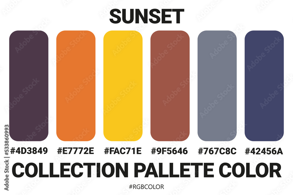 A Collection of Accurately Color Palettes with Codes for Drawing Sunset ...