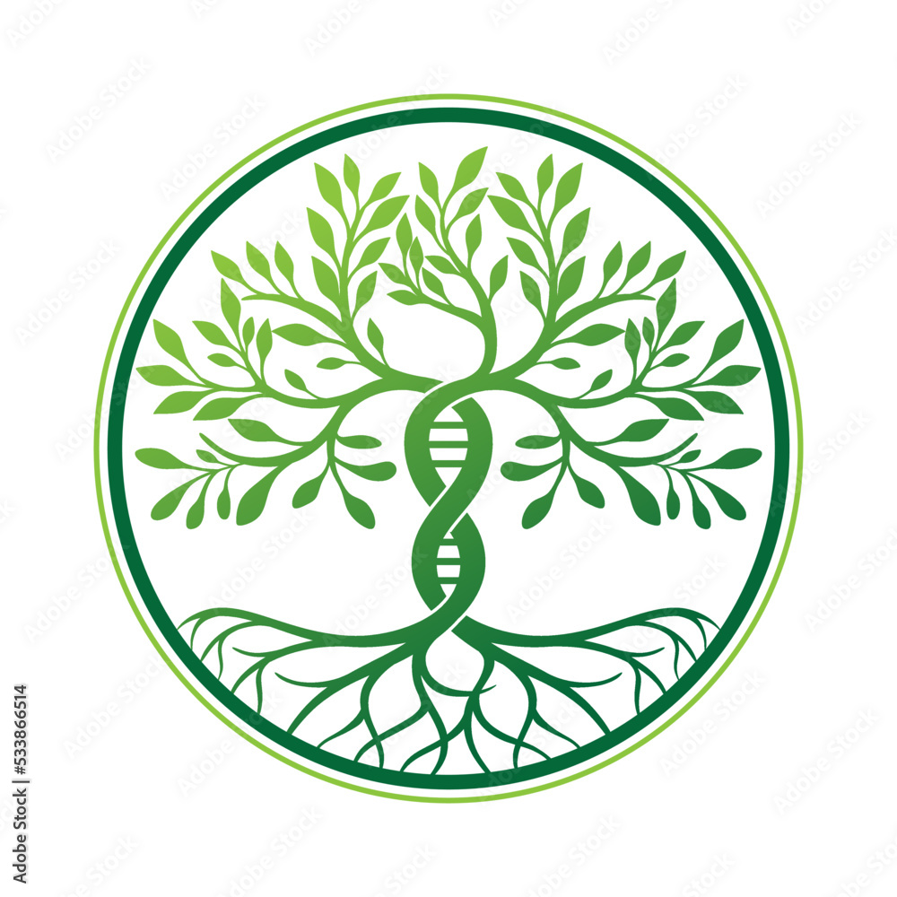 dna tree vector logo design. simple icon genetic dna tree concept for ...
