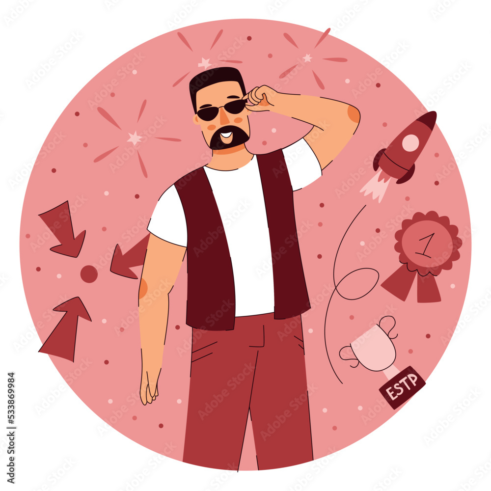 MBTI person types concept. Socionics mbti estp Stock Vector | Adobe Stock