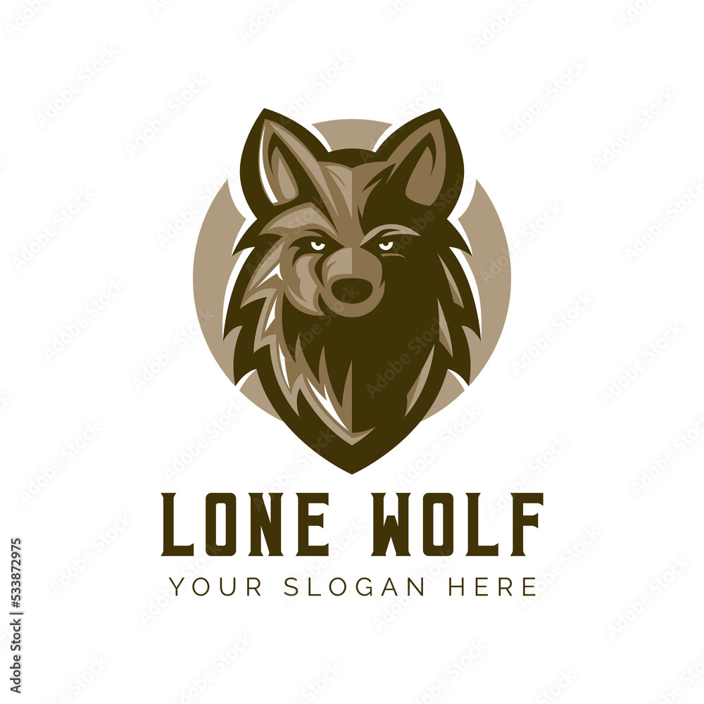 Wolf Head logo icon symbol template for labels, emblems, badges or ...