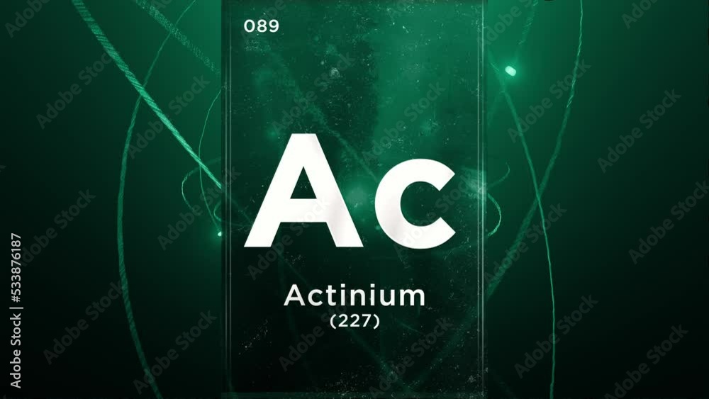 Actinium (Ac) symbol chemical element of the periodic table, 3D ...