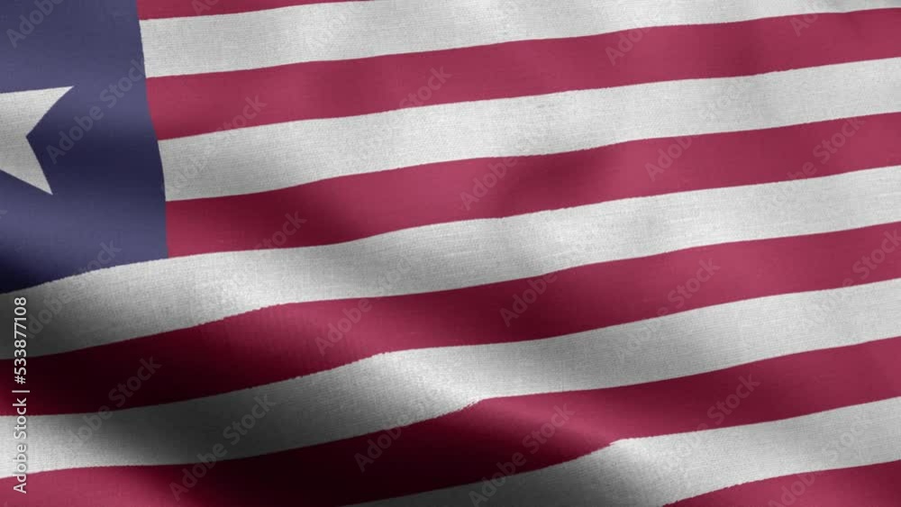 Flag Of Liberia - Liberia Flag High Detail - National flag Liberia wave ...