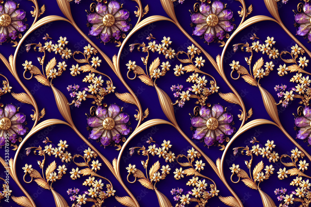 Beautiful floral wallpaper. Violet purple flowers background. Seamless ...