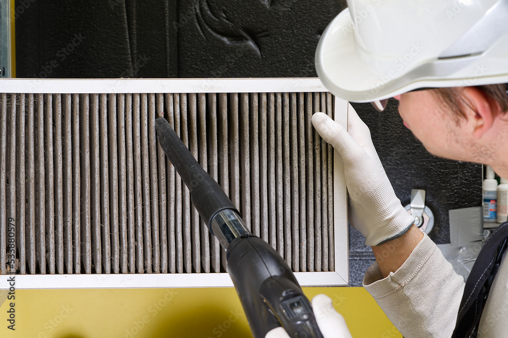 hvac filter replacing. Replacing the filter in the central ventilation ...