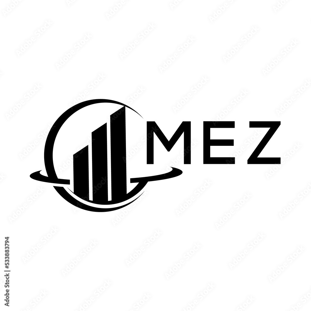 MEZ letter logo. MEZ Black image on white background. MEZ Monogram logo ...