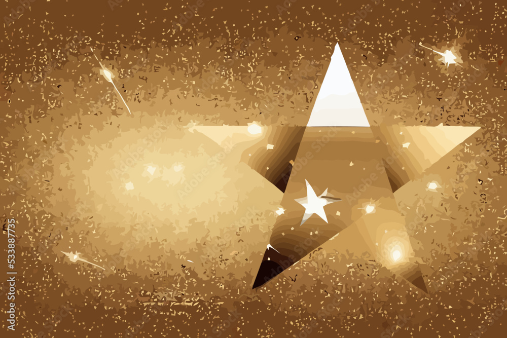 gold star shaped light sparkle luxury effect, background, banner Stock ...