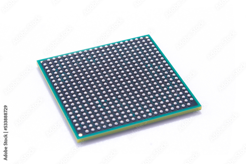 Semiconductor BGA chip on white background Stock Photo | Adobe Stock
