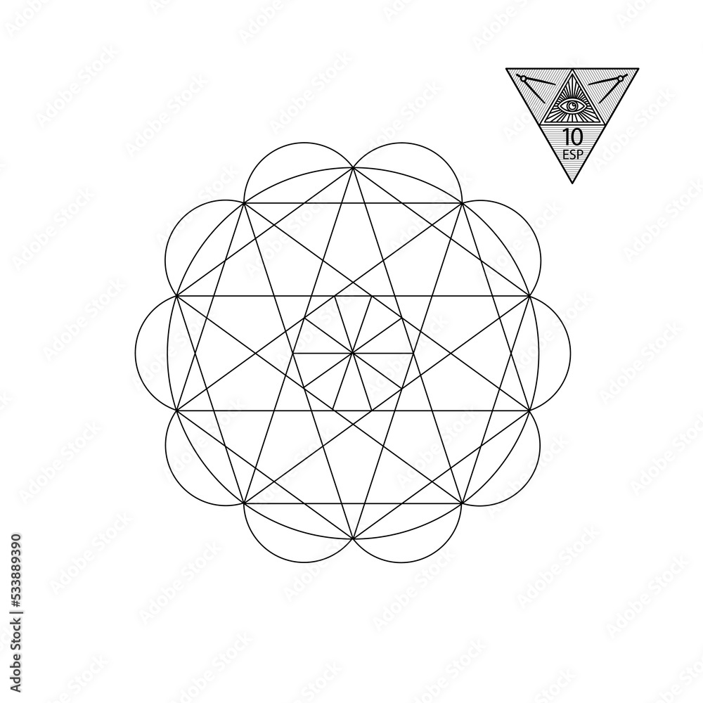 Sacred geometry. Vector Illustration isolated on white. Sacred geometry ...