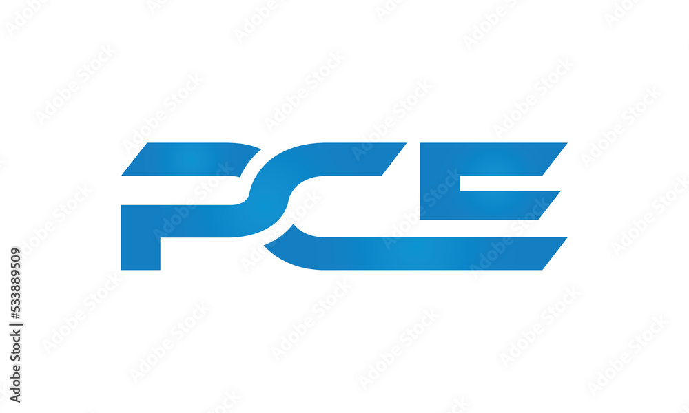 PCE monogram linked letters, creative typography logo icon Stock Vector ...