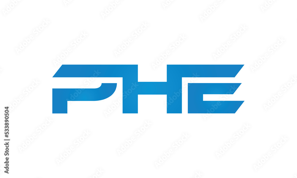 PHE monogram linked letters, creative typography logo icon Stock Vector ...