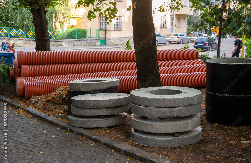 New polymer pipes and concrete components of sewer manholes for the ...