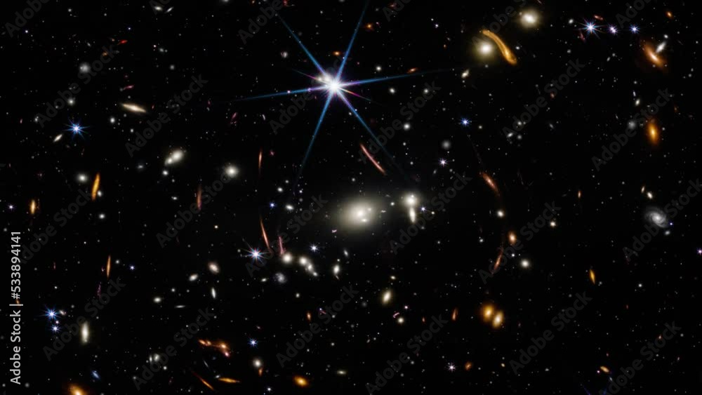 Space field with stars galaxies and exoplanets rotating background, 4K ...