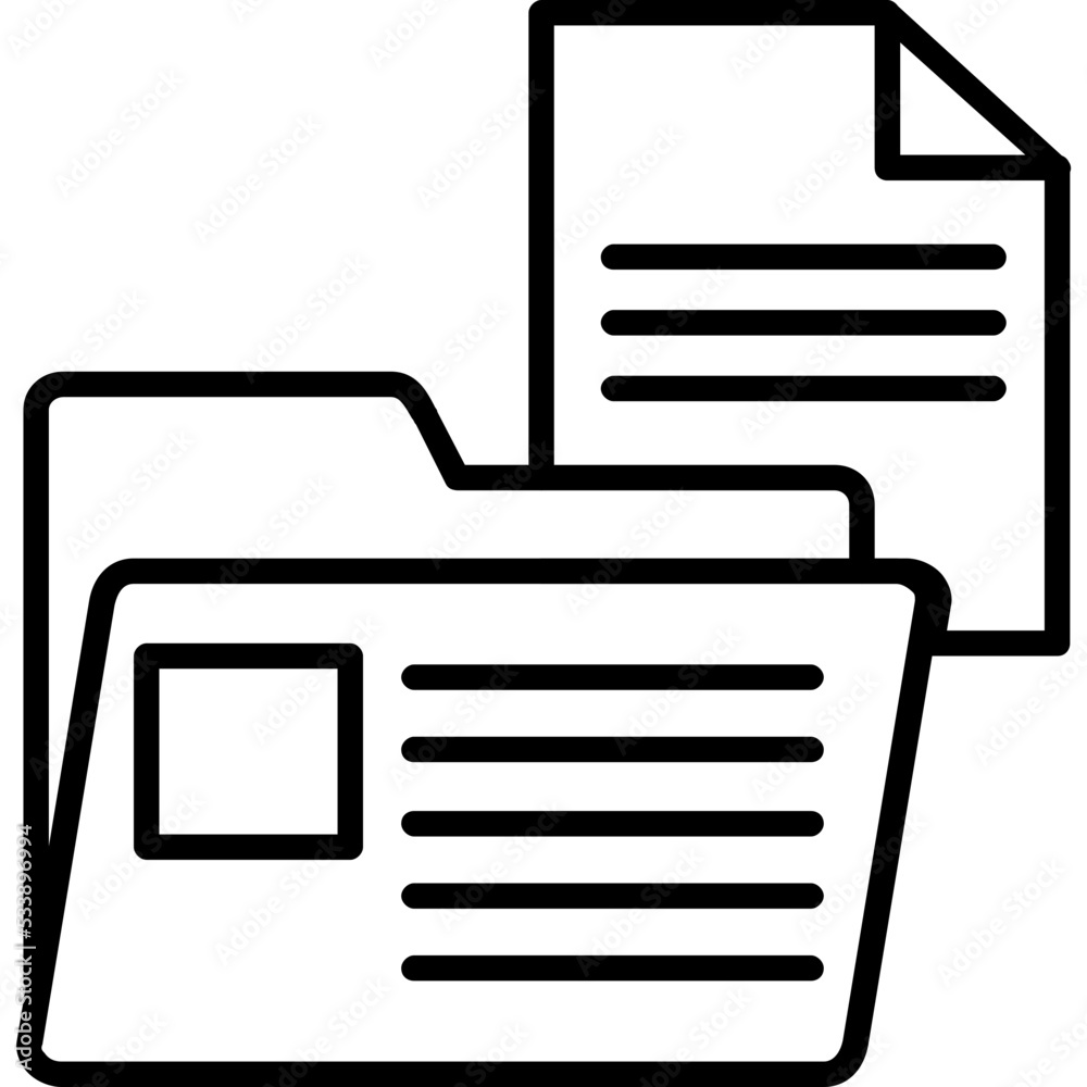 Document Folder Icon Stock Vector | Adobe Stock