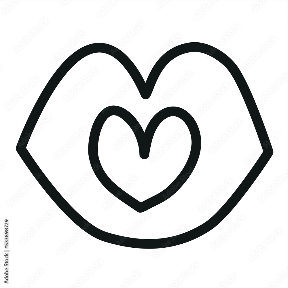 Simple lips, vector clipart Stock Vector | Adobe Stock