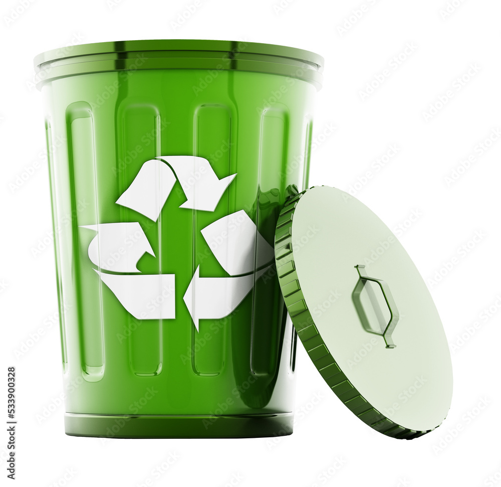 Recycle bin on transparent background Stock Illustration | Adobe Stock