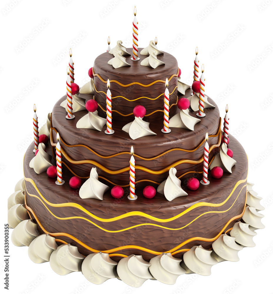 Birthday cake on transparent background Stock Illustration | Adobe Stock