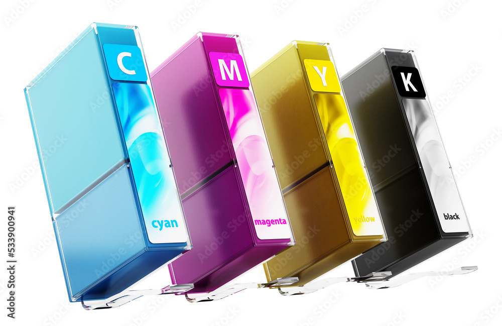 Inkjet printer cartridges on transparent background Stock Illustration ...