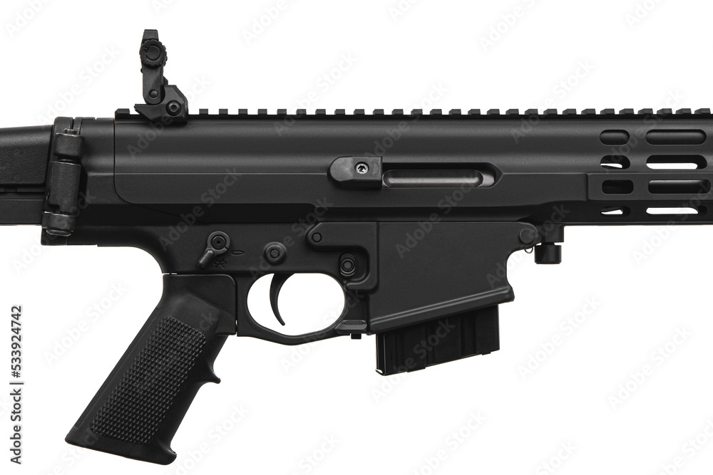 Modern automatic rifle isolated on white. Weapons for police, special ...