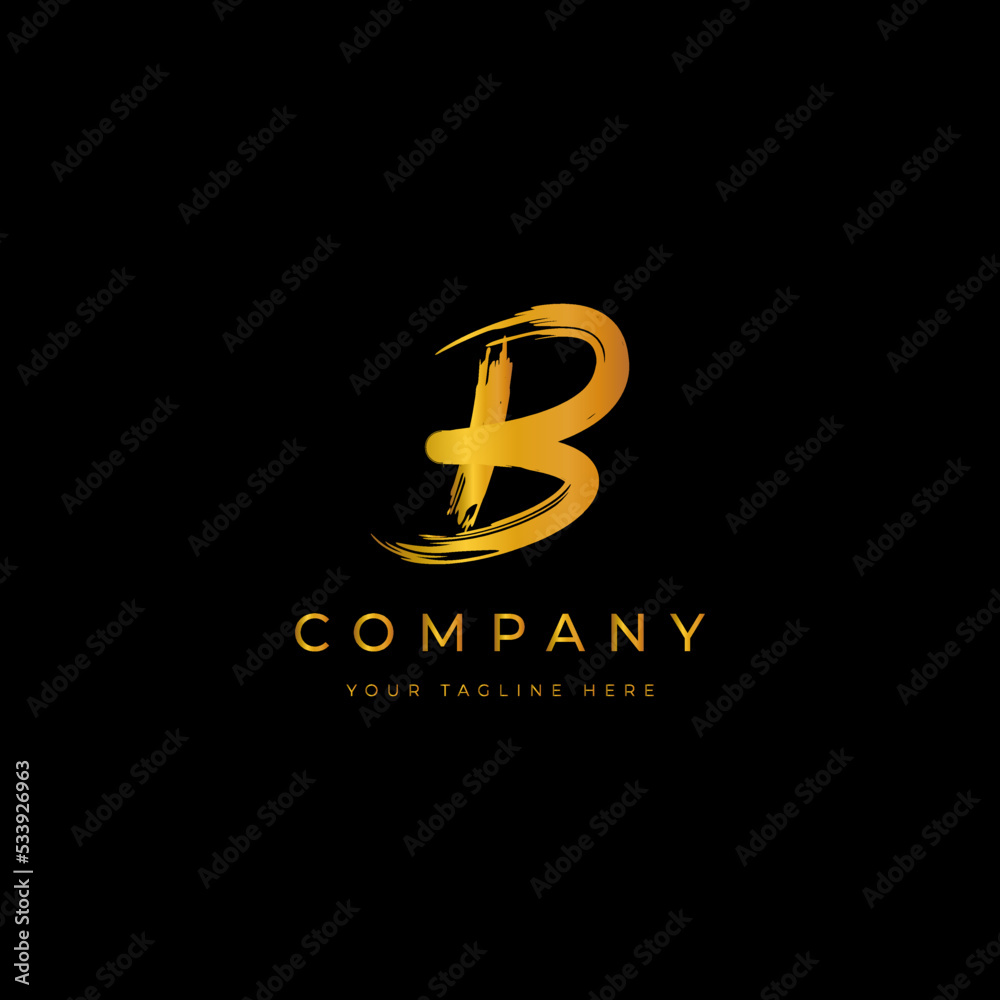 initial letter B logo. Typographic letter symbol sign design template ...