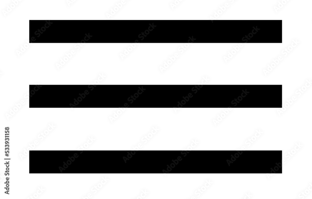 Menu three lines , hamburger menu lines icon Stock Illustration | Adobe ...