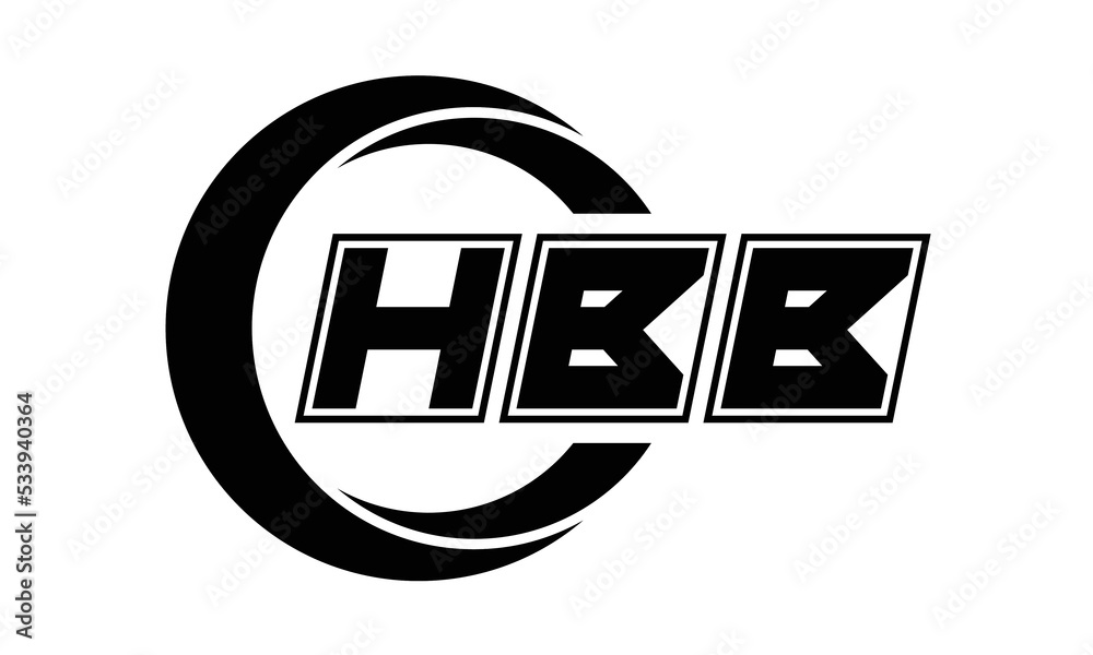 HBB three-letter circle logo design. custom font logo vector template ...