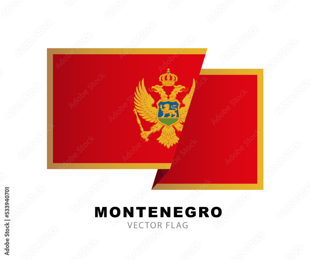 Colorful logo of Montenegrin flag. Flag of Montenegro. Vector ...