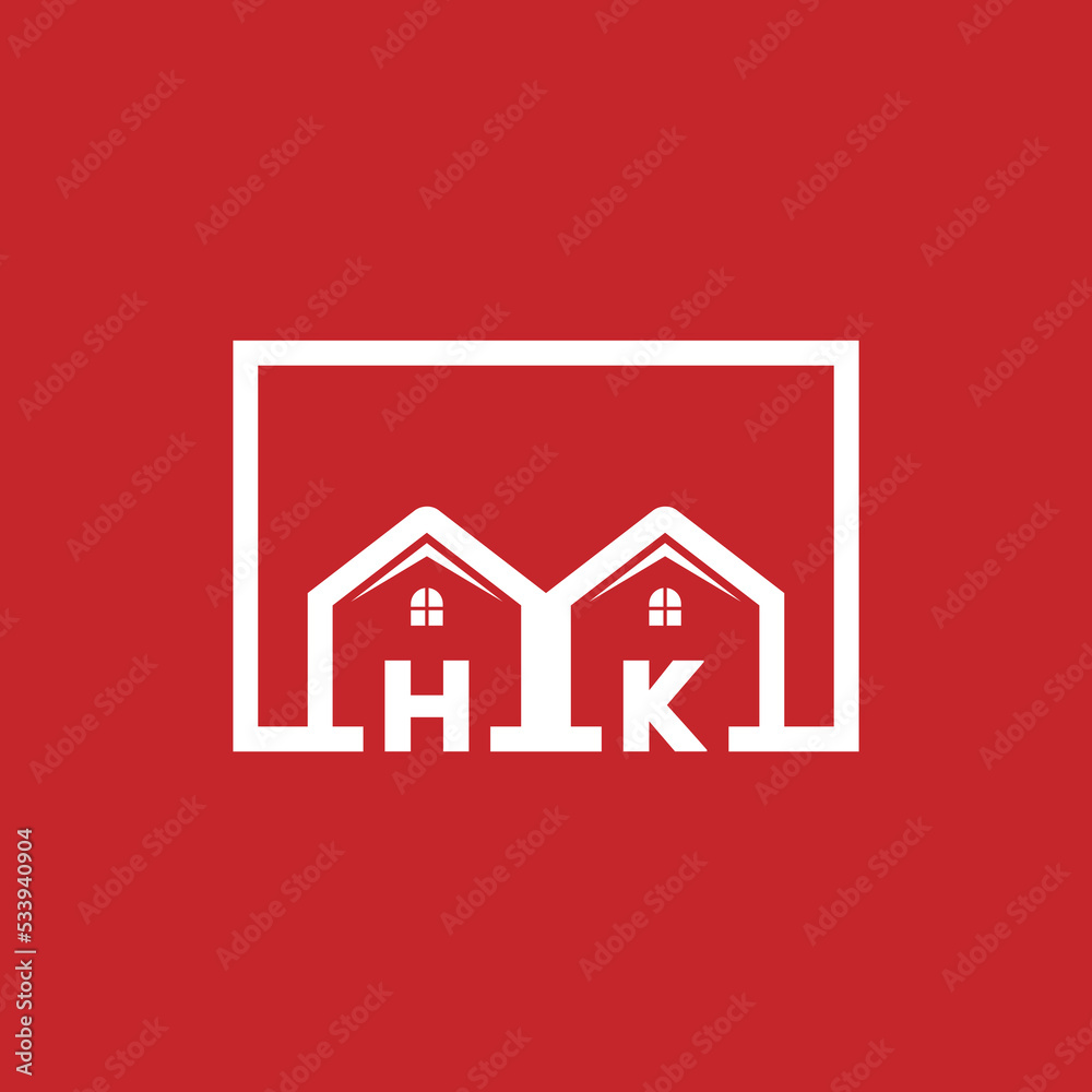 Initial HK Homes aligned logo stock vector. Illustration of building ...