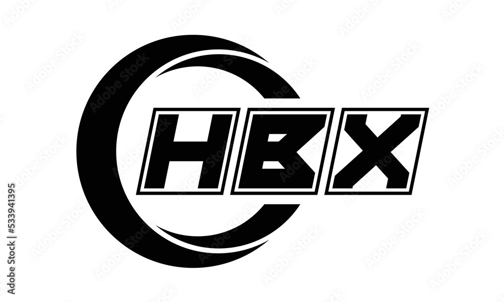 HBX three-letter circle logo design. custom font logo vector template ...