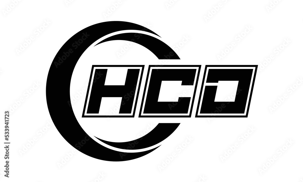 HCD three-letter circle logo design. custom font logo vector template ...