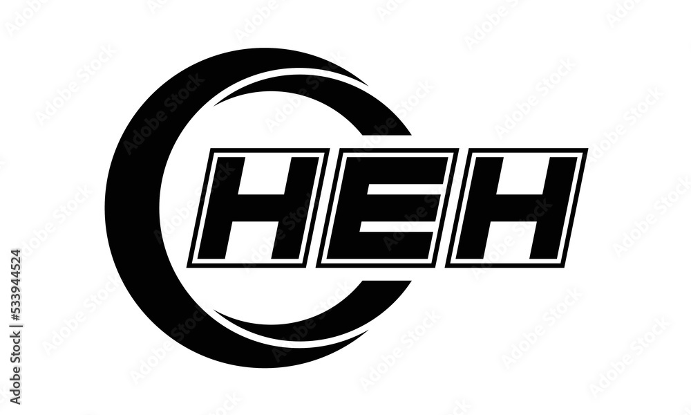 HEH three-letter circle logo design. custom font logo vector template ...