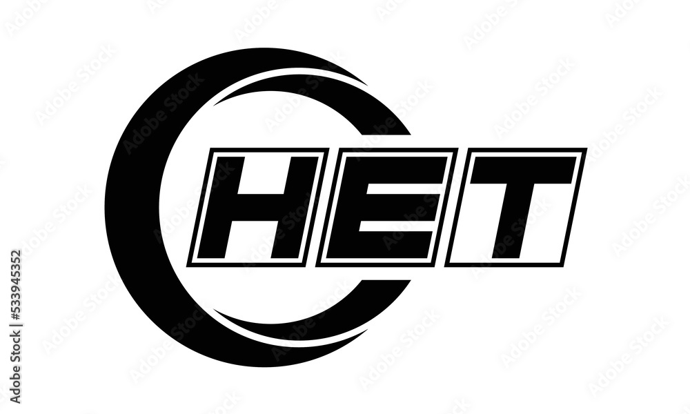HET three-letter circle logo design. custom font logo vector template ...