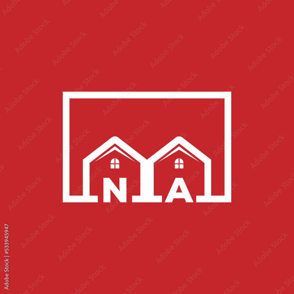 Initial NA Homes aligned logo stock vector. Illustration of building ...