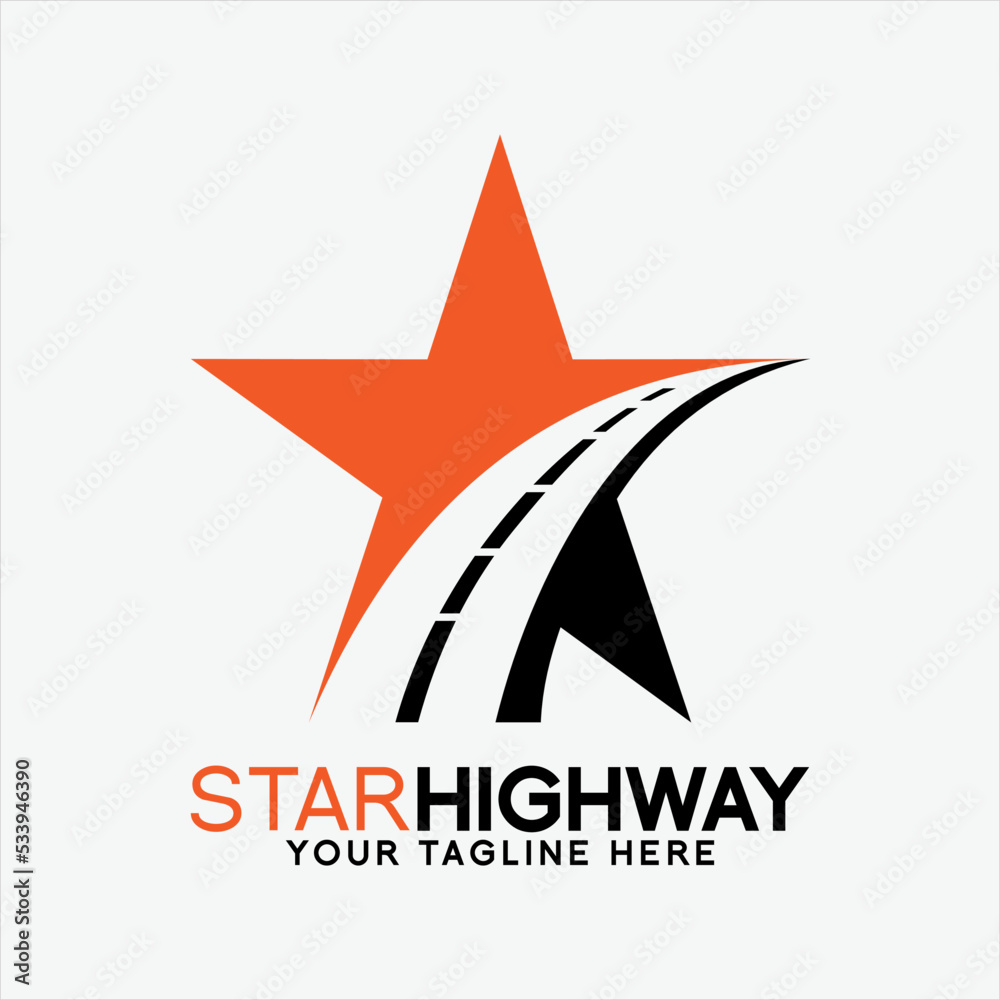 Vector logo design illustration of stars and highways. Logos can be ...