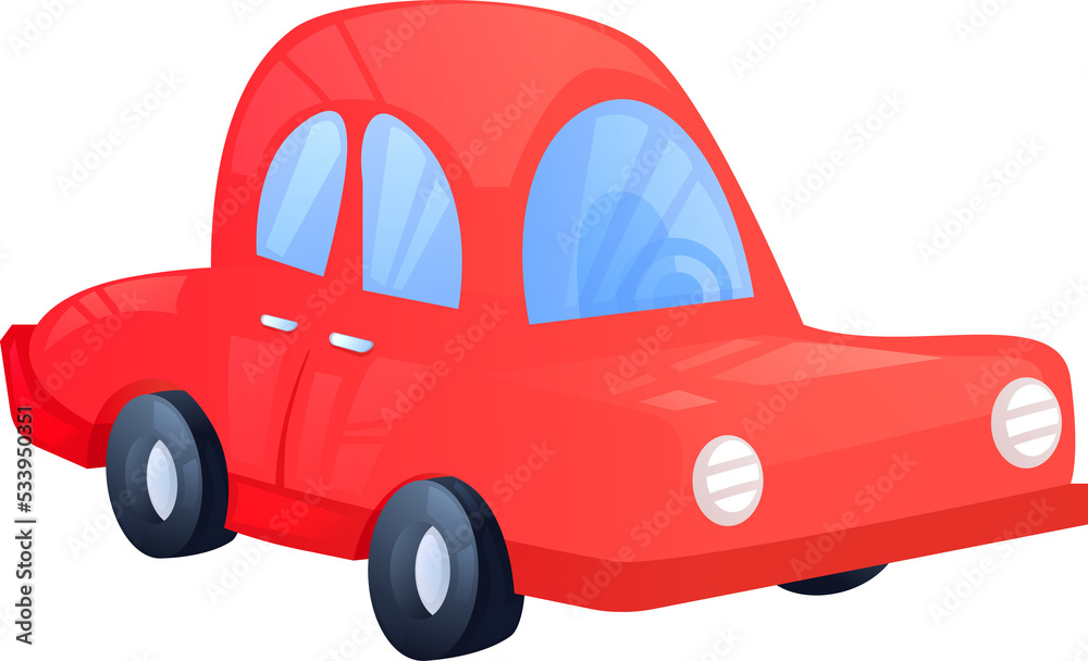 red car flat cartoon Stock Illustration | Adobe Stock