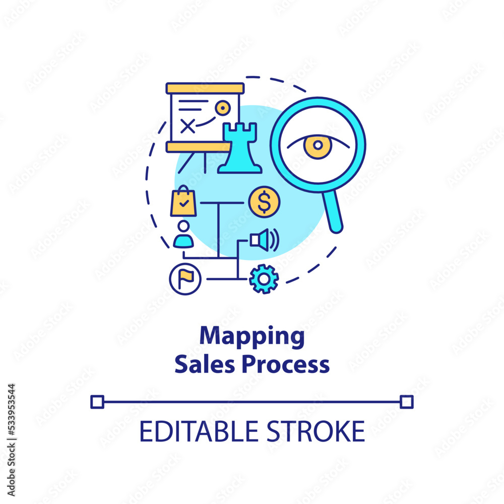 Mapping sales process concept icon. Build plan. Lead conversion ...