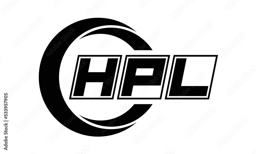 HPL three-letter circle logo design. custom font logo vector template ...