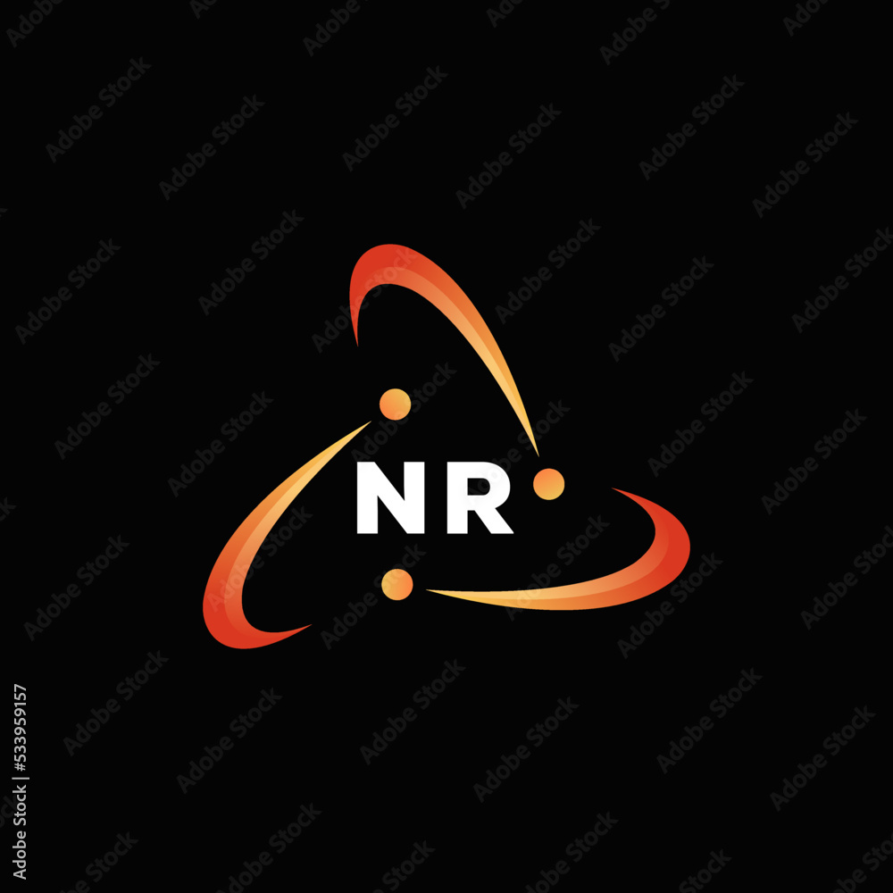 Initial NR Infinity tech logo icon element and template Vector Image ...