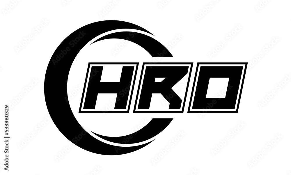 HRO three-letter circle logo design. custom font logo vector template ...